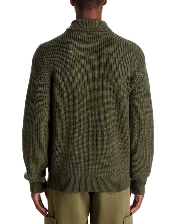 A.p.c. Rib Knit Quarter Zip Sweater