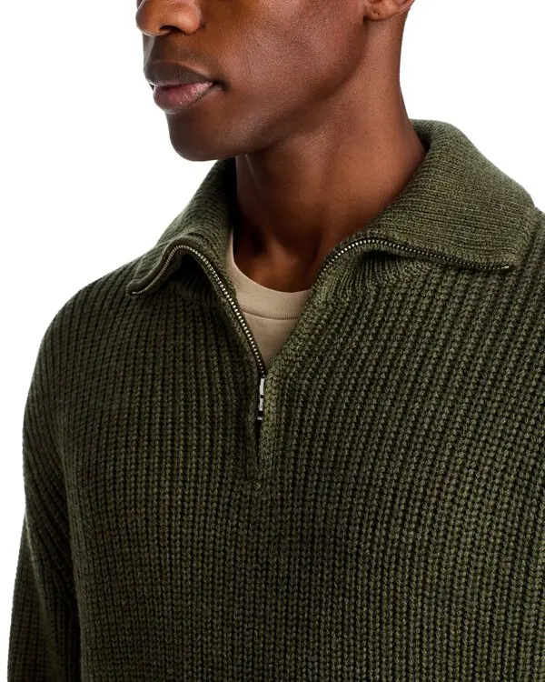 A.p.c. Rib Knit Quarter Zip Sweater