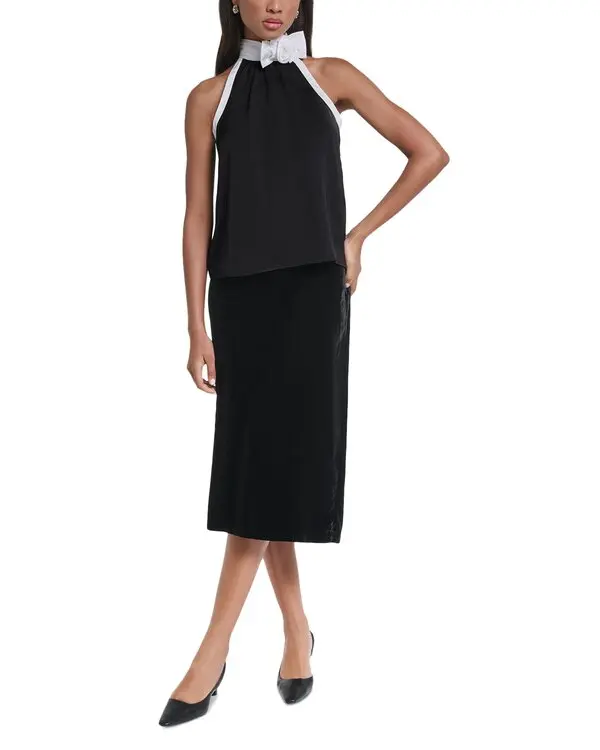 Karl Lagerfeld Paris Rose Sleeveless Halter Top