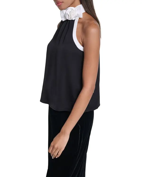 Karl Lagerfeld Paris Rose Sleeveless Halter Top