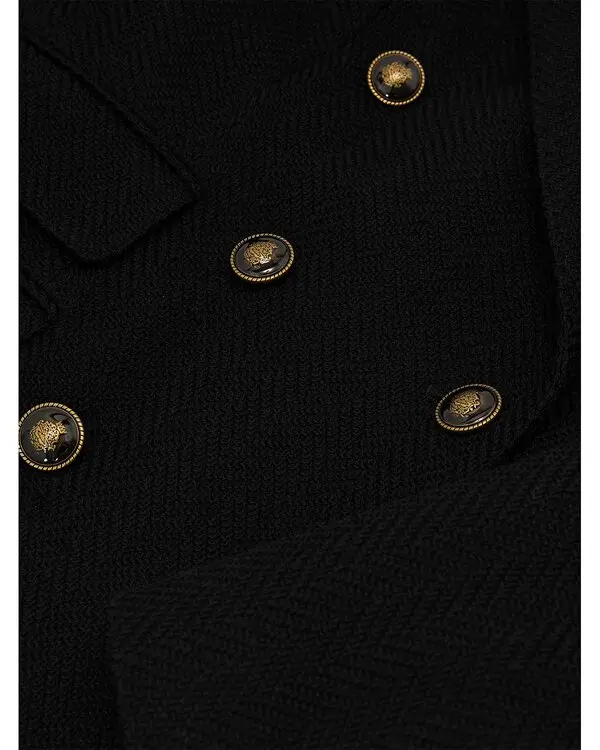 REISS Petite Lauryn Herringbone Wool Double Breasted Blazer