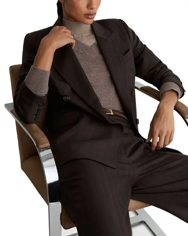 REISS Petite Dawson Double Breasted Wool Blend Blazer