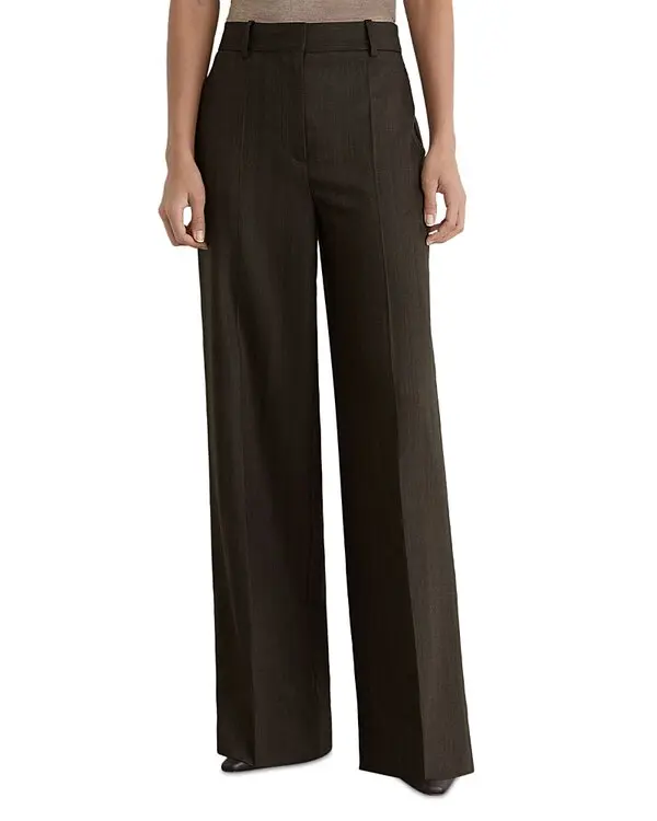 REISS Petites Dawson Wool Blend Wide Leg Pants
