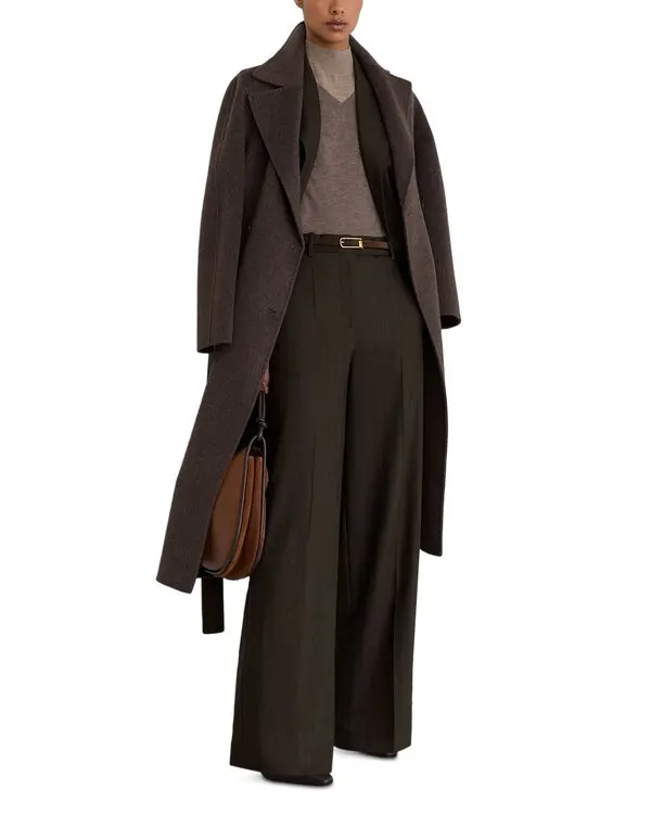 REISS Petites Dawson Wool Blend Wide Leg Pants