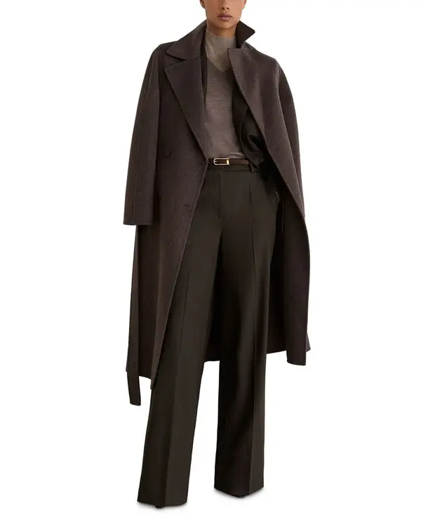 REISS Petites Dawson Wool Blend Wide Leg Pants
