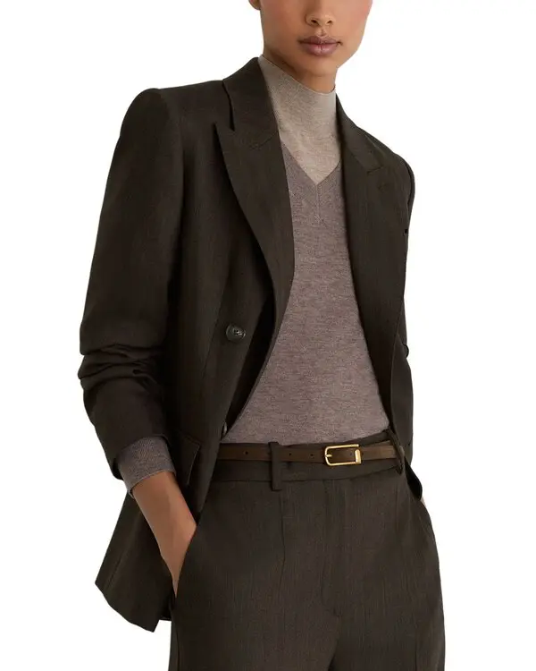 REISS Petites Dawson Wool Blend Wide Leg Pants