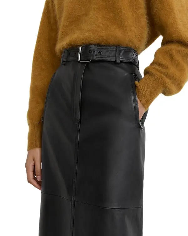 REISS Neriah Leather Pencil Skirt