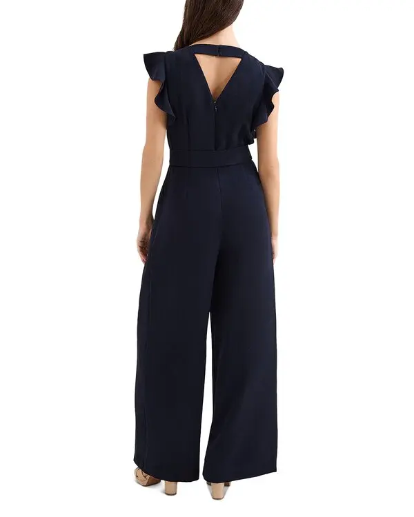 PHASE EIGHT Petite Kallie V Neck Ruffled Jumpsuit