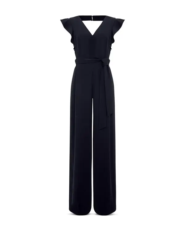 PHASE EIGHT Petite Kallie V Neck Ruffled Jumpsuit