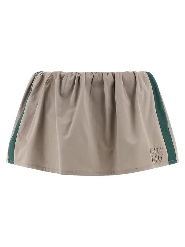 Miu Miu Old Twill Skirt - Gray