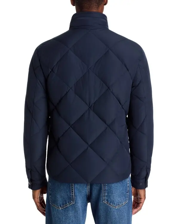 Moncler Surlake Diamond-quilted Short Down Jacket - Navy