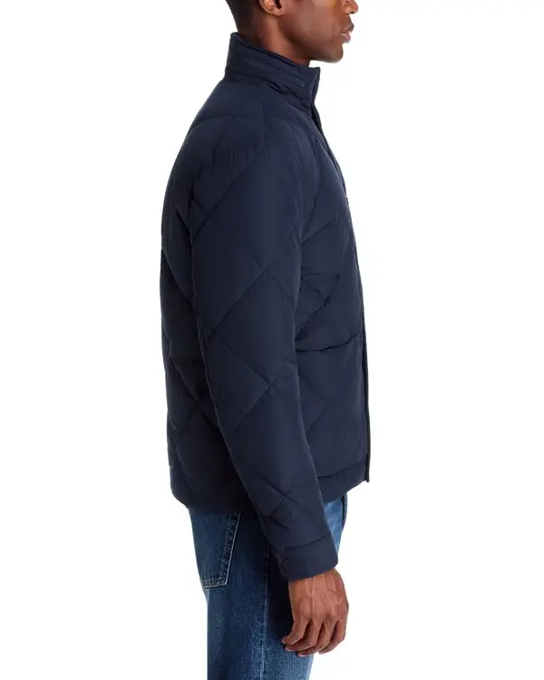 Moncler Surlake Diamond-quilted Short Down Jacket - Navy