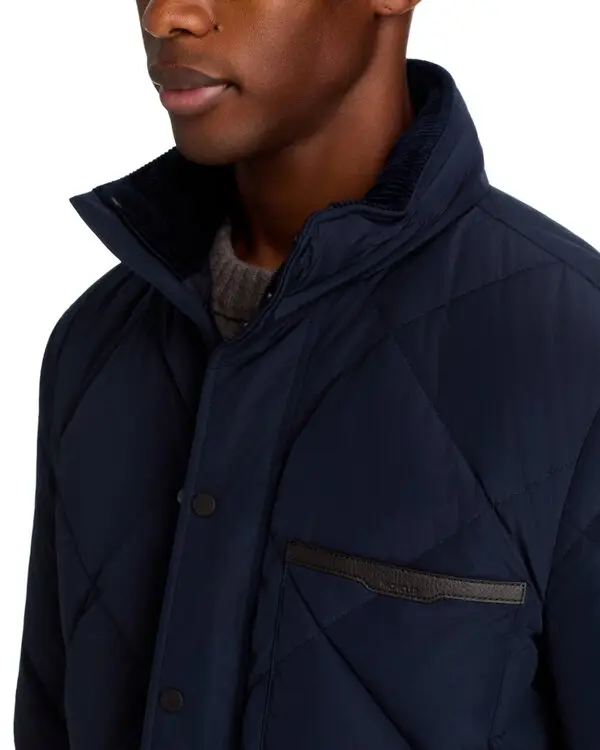 Moncler Surlake Diamond-quilted Short Down Jacket - Navy