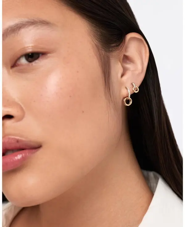 ANA LUISA Solid Yellow Gold Diamond Links Studs