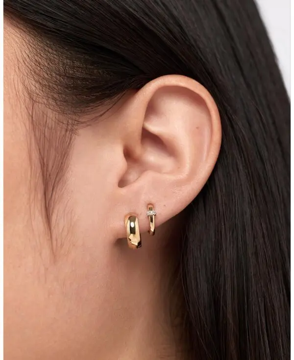 ANA LUISA Solid Yellow Diamond Link Huggie Hoops