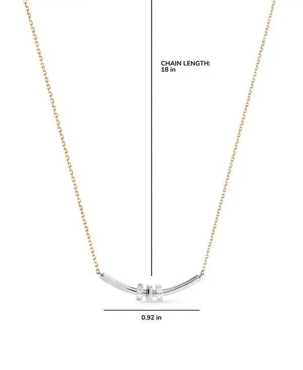 ANA LUISA Solid Yellow Gold Diamond Links Bar Necklace