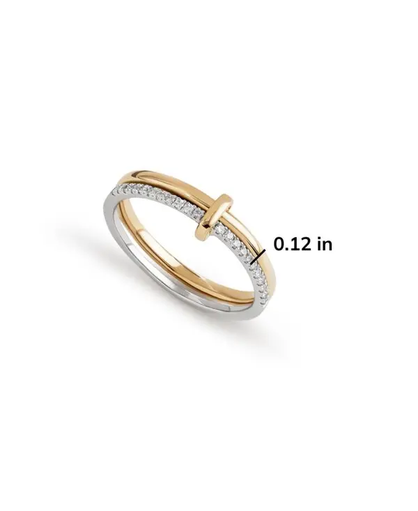 ANA LUISA Solid Yellow Gold Duo Diamond Link Ring