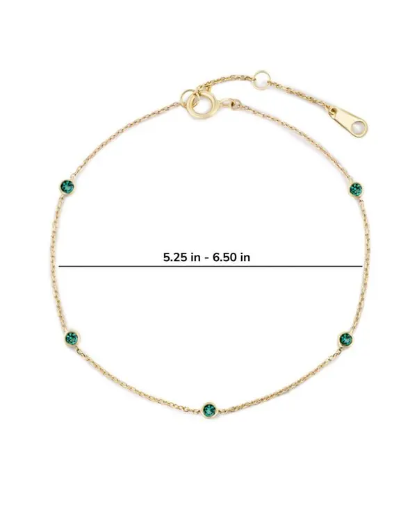 ANA LUISA Solid Yellow Gold Birthstone Bracelet - Emerald
