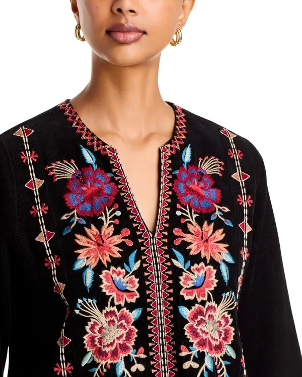 Johnny Was Nadia Embroidered Cotton Swing Dress