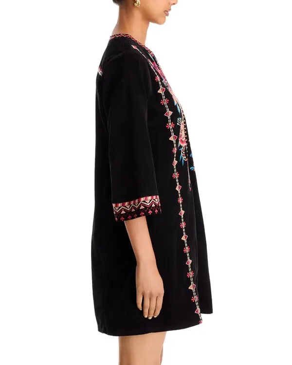 Johnny Was Nadia Embroidered Cotton Swing Dress