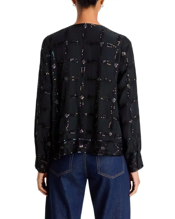 Johnny Was Lesley Sequinned Tie Front Jacket