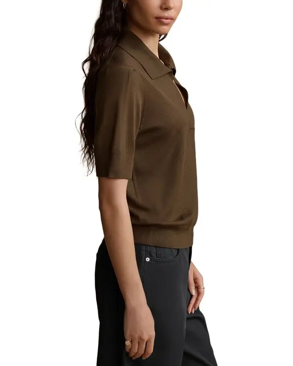 Jenni Kayne Courtney Wool Johnny Collar Sweater - Bronze