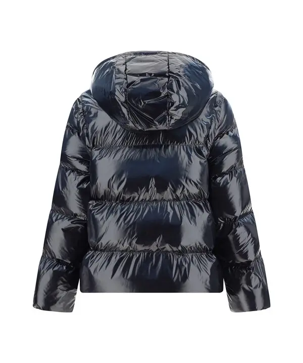 Pinko Logo Patch Hooded Down Jacket