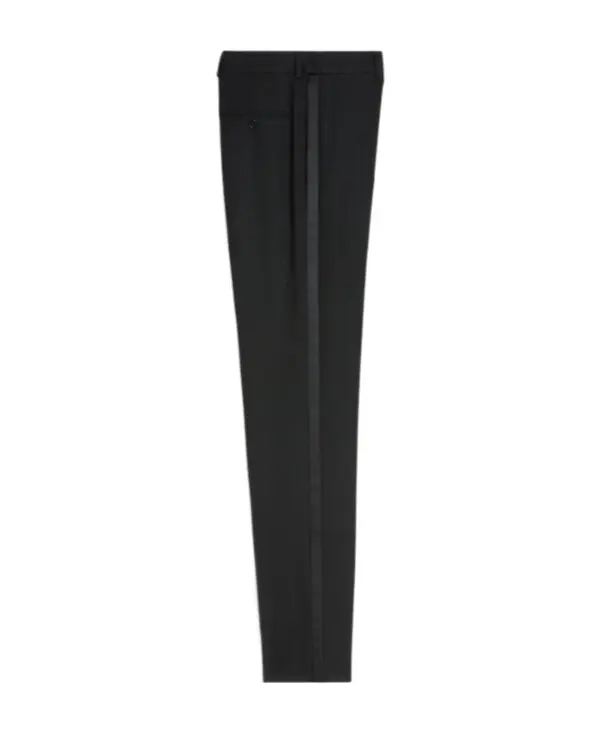 Celine Pantalon Classique Tux In Grain De Poudre Wool