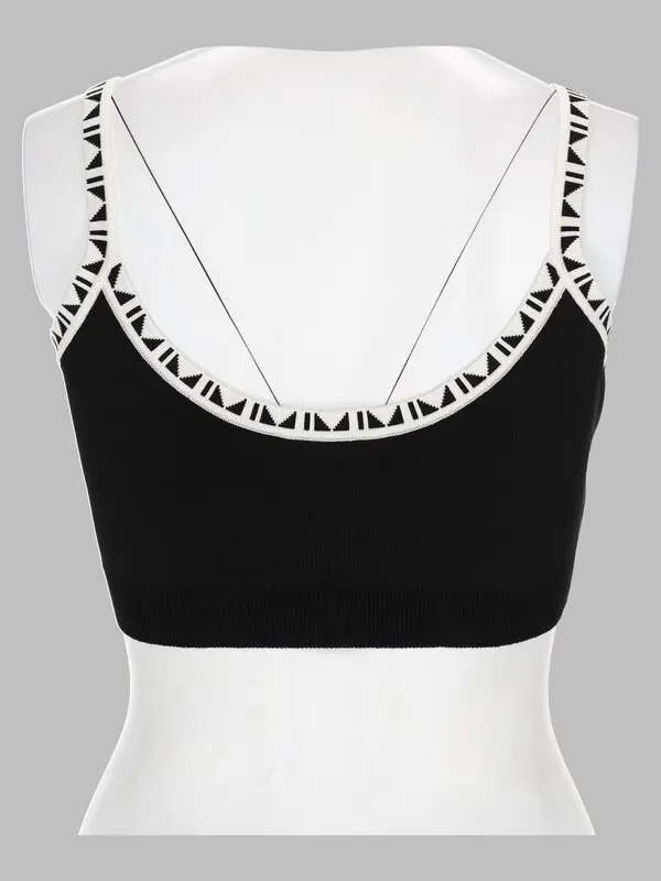 Versace Top Cropped A Coste Con Logo