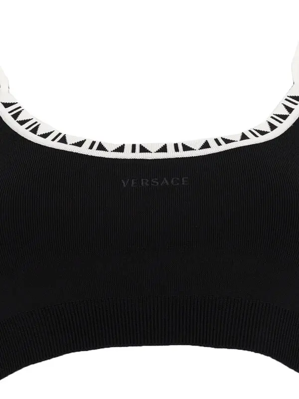 Versace Top Cropped A Coste Con Logo