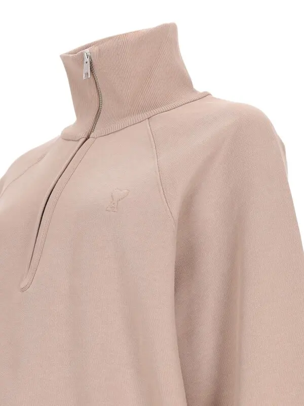 AMI Paris Felpa Con Logo Ricamato
