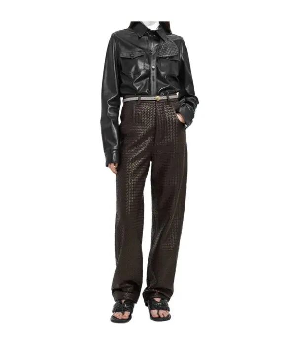 Bottega Veneta Intrecciato Leather Pants