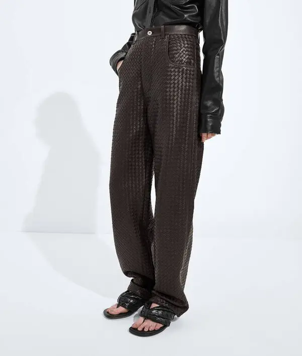 Bottega Veneta Intrecciato Leather Pants