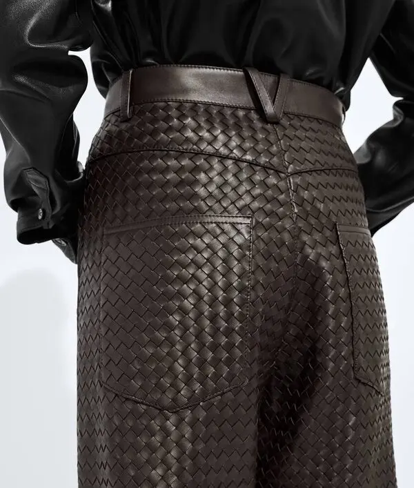 Bottega Veneta Intrecciato Leather Pants