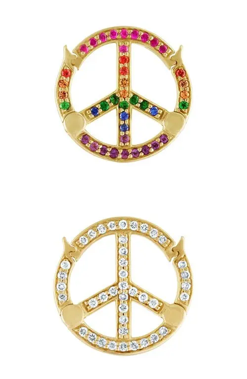 EDEN PRESLEY 14k Gold Peace Charm - Rainbow