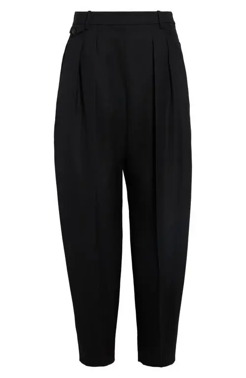 Khaite Dugan Pleated Virgin Wool Tapered Leg Pants