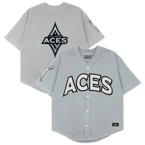 PLAYA SOCIETY Las Vegas Aces Baseball Fashion Jersey - Gray