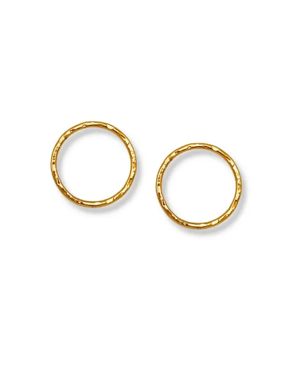 JAREDJAMIN Medium Rhodri Textured Circular Post Earrings