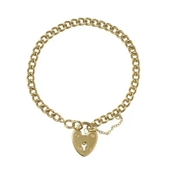 HOOPS + CHAINS LDN Heart Padlock Bracelet - Silver