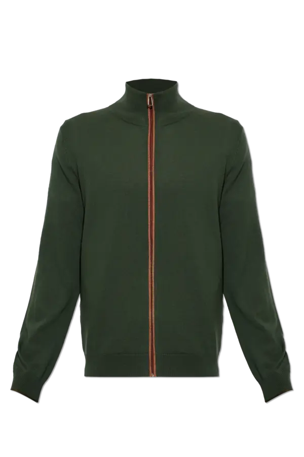 Paul Smith Merino Wool Cardigan With Stand Collar