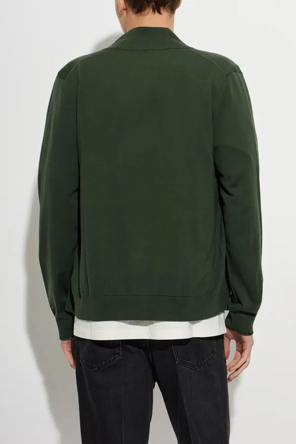 Paul Smith Merino Wool Cardigan With Stand Collar