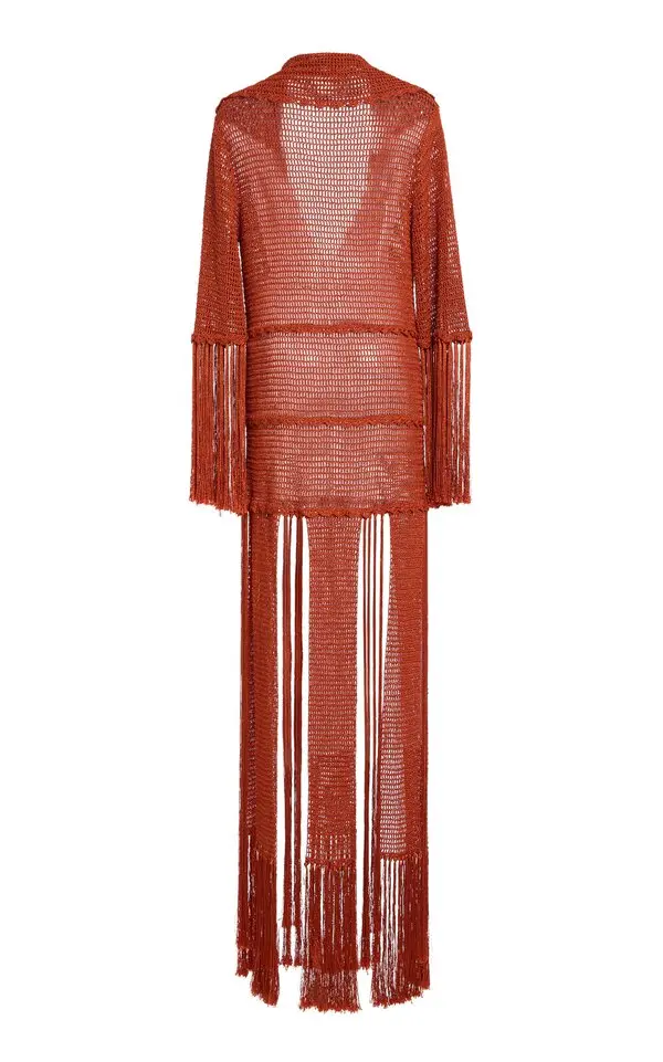 Ulla Johnson Appoline Fringe Knit Maxi Dress