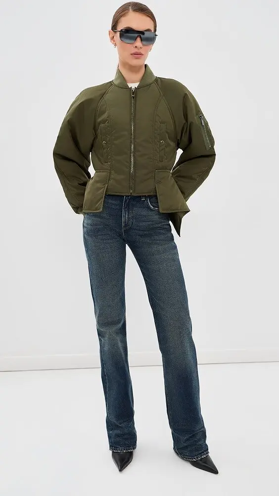 Balmain Zipped 3 Pockets Waist Fitted Nylon Bomber Jacket