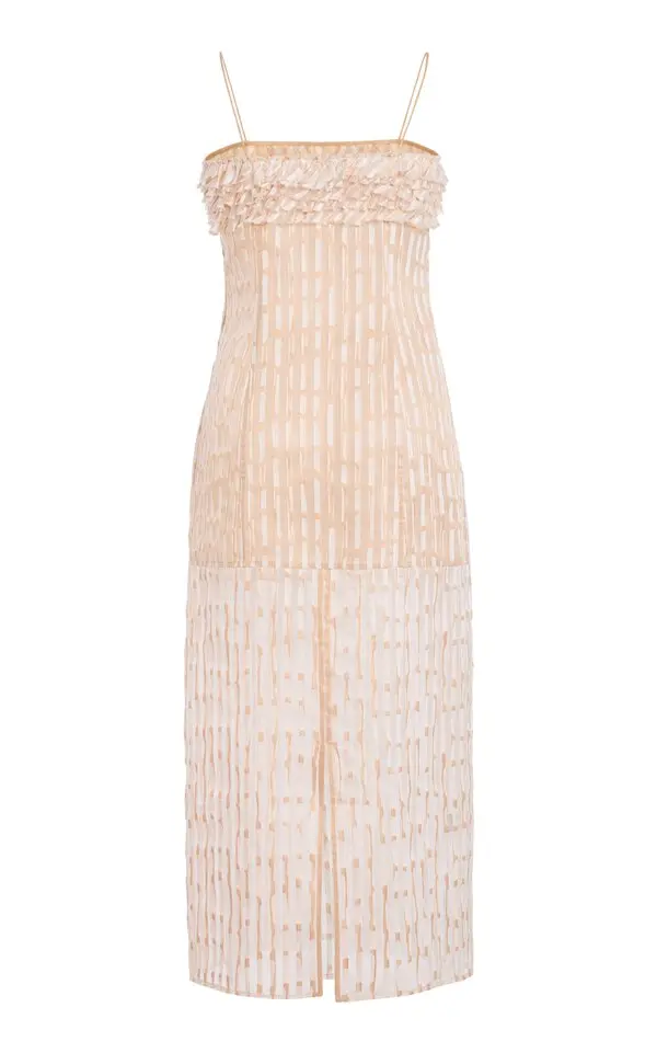Ulla Johnson Katia Cotton-blend Fitted Midi Dress
