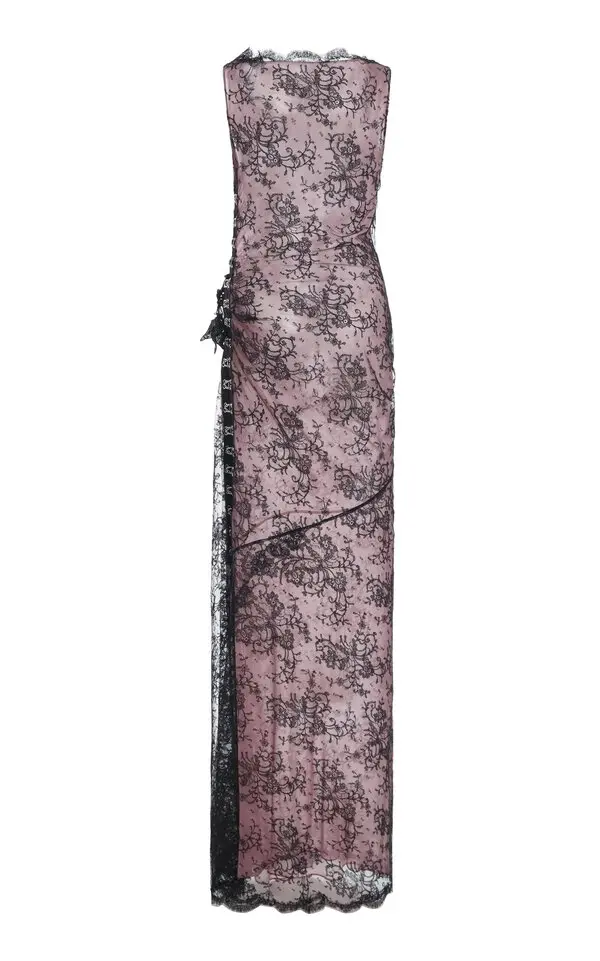 WIEDERHOEFT Sleeveless Chantilly Lace Maxi Dress