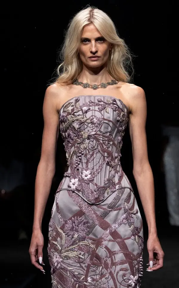 WIEDERHOEFT Julie Embroidered Silk-satin Corset