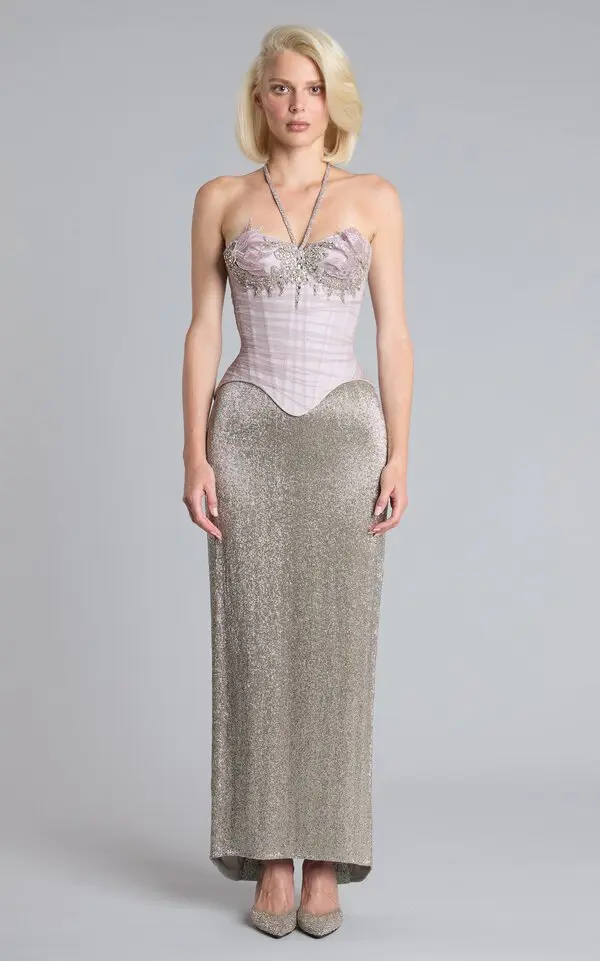 WIEDERHOEFT Beaded Maxi Skirt