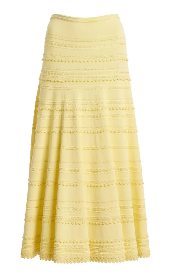 Ulla Johnson Maggie Knit Midi Skirt - Yellow