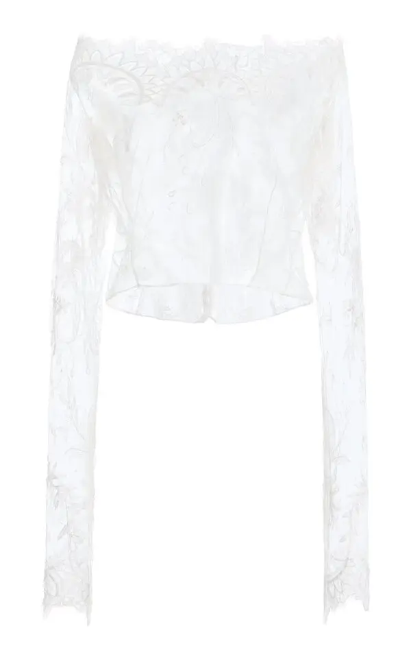 WIEDERHOEFT Embroidered Vienna Lace Top