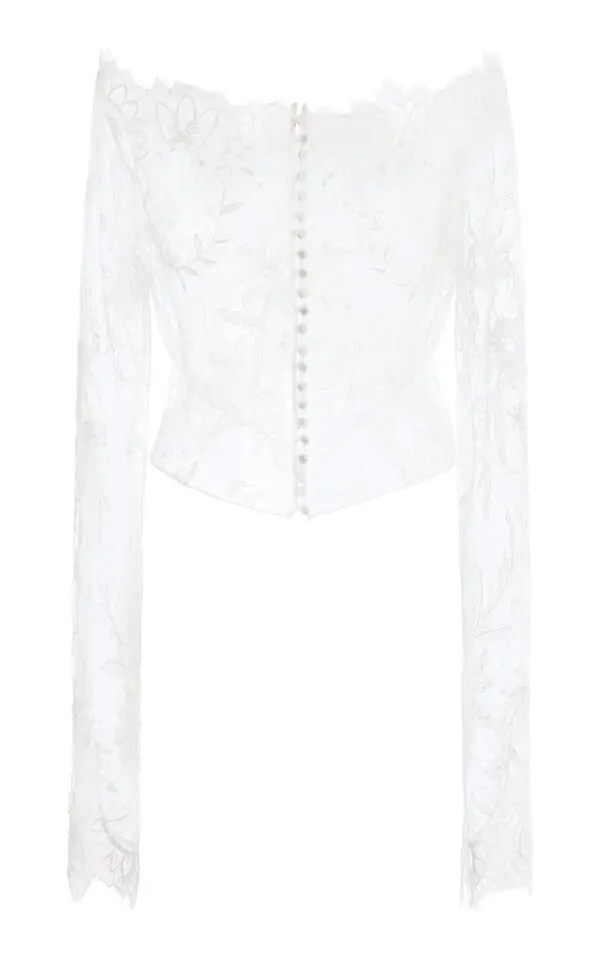 WIEDERHOEFT Embroidered Vienna Lace Top